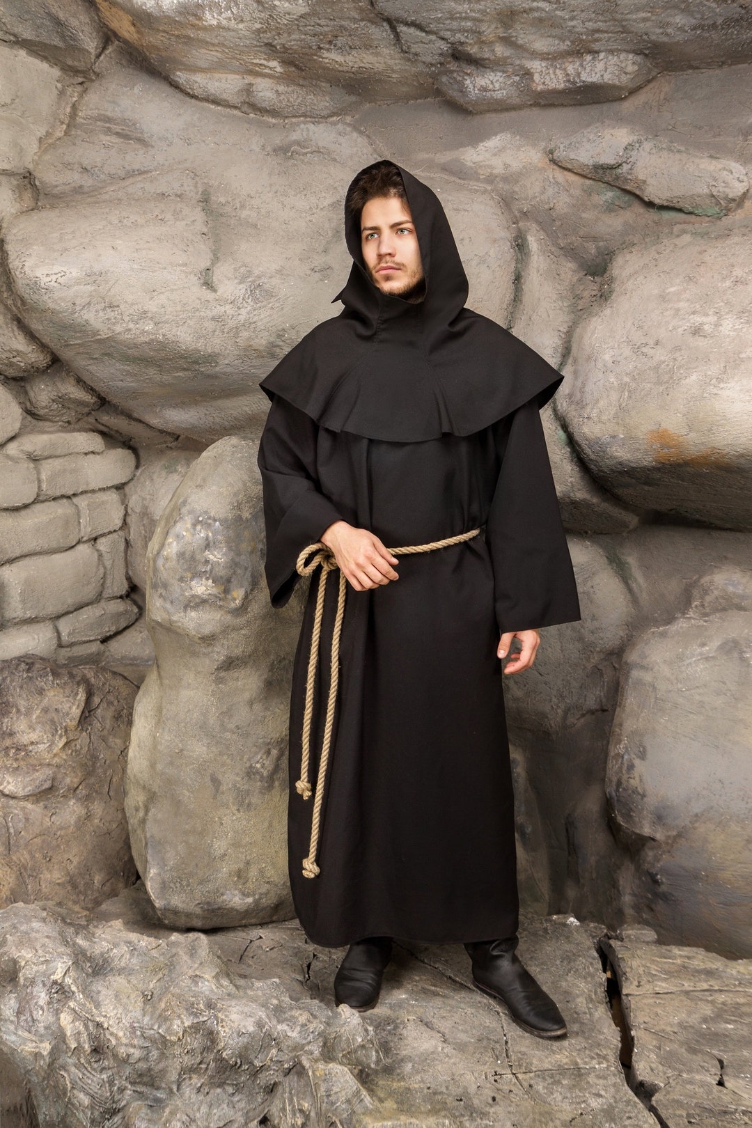 Medieval Monk Costume, Grim Reaper Costume, Robe and Hood, Friar ...
