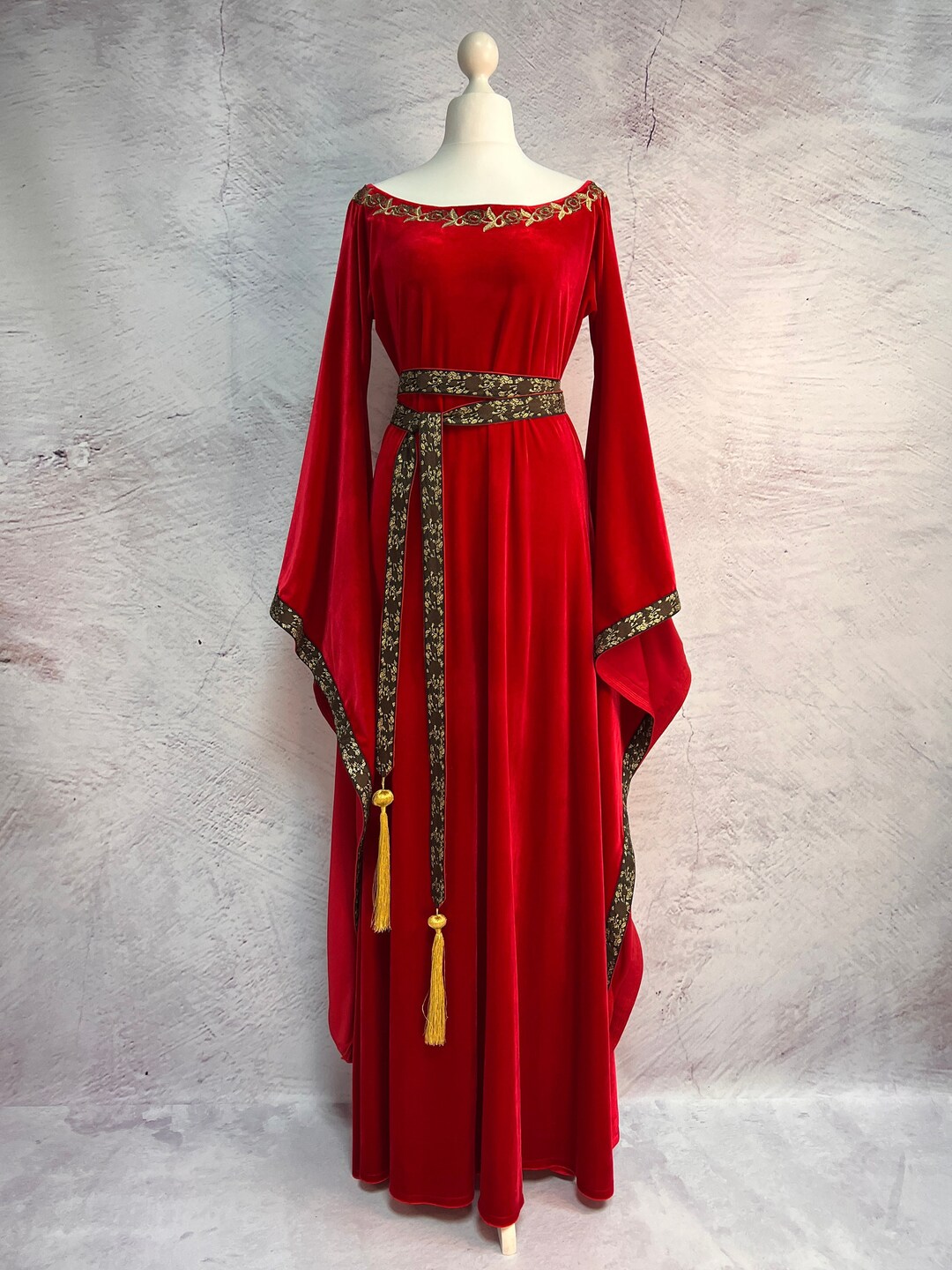 Red Elven Velvet Dress - Fantasy Galadriel Costume, Made to Order - Etsy