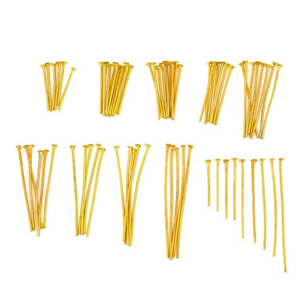 50 Head Pins Head 2 Mm X 0.7 Mm X 16 Mm Gold - Etsy New Zealand