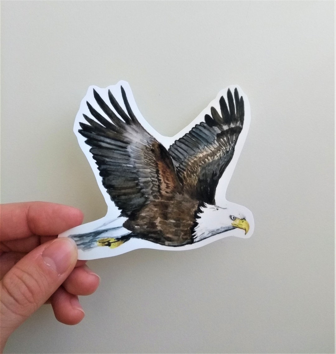 Bald Eagle Stickers, Watercolor Eagle Stickers, for Water Bottles ...