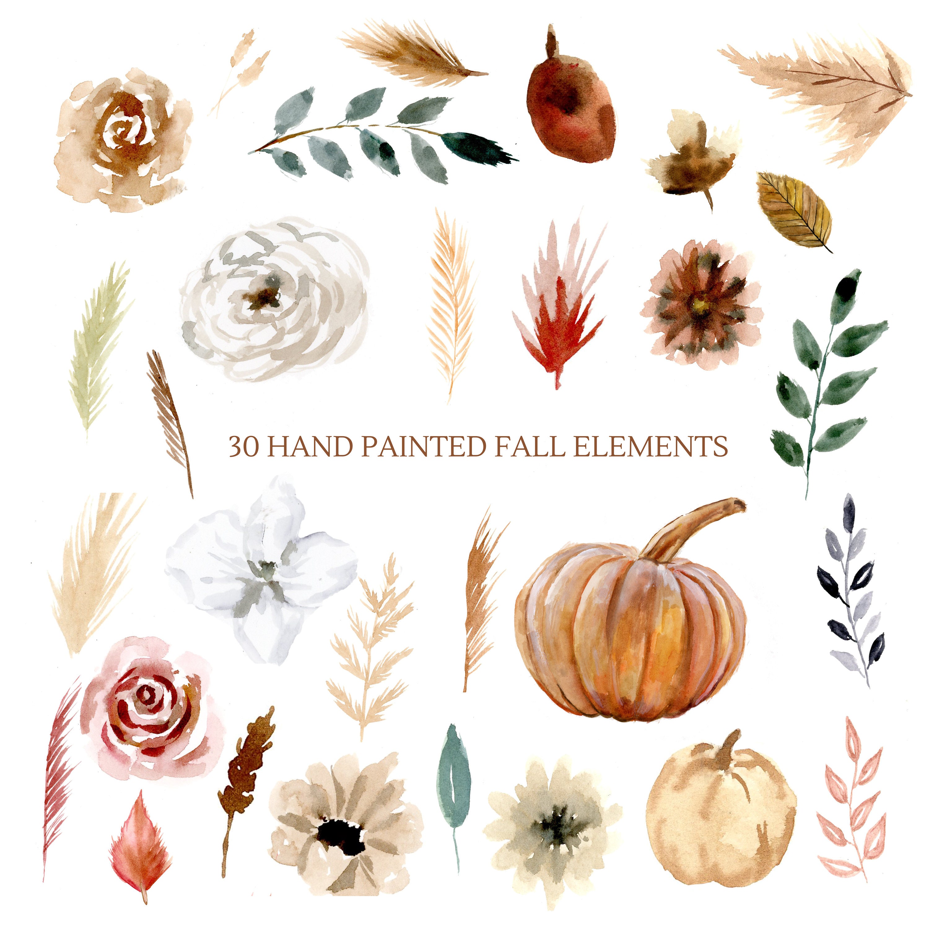 Boho Fall Clipart Autumn Clipart Digital Download - Etsy