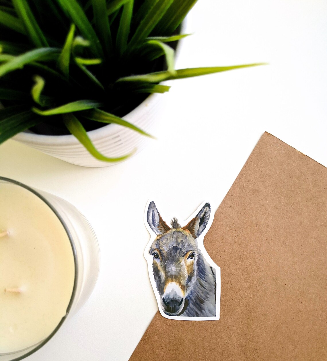 Cute Donkey Sticker Watercolor Vinyl Donkey Sticker For | Etsy