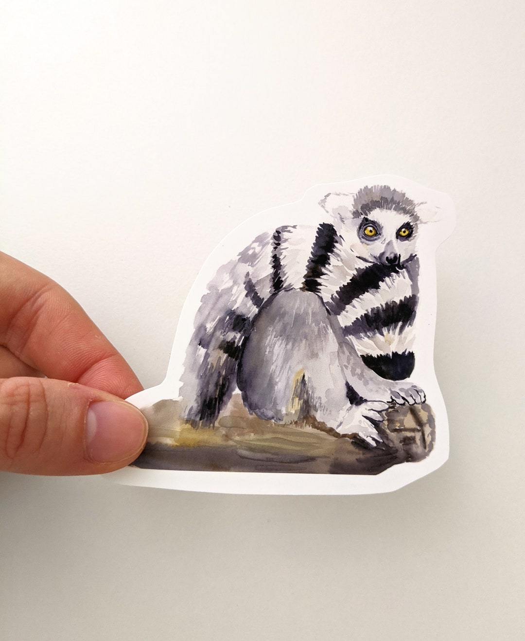 Lemur Stickers, Watercolor Lemur Sticker, for Water Bottles, Laptops ...