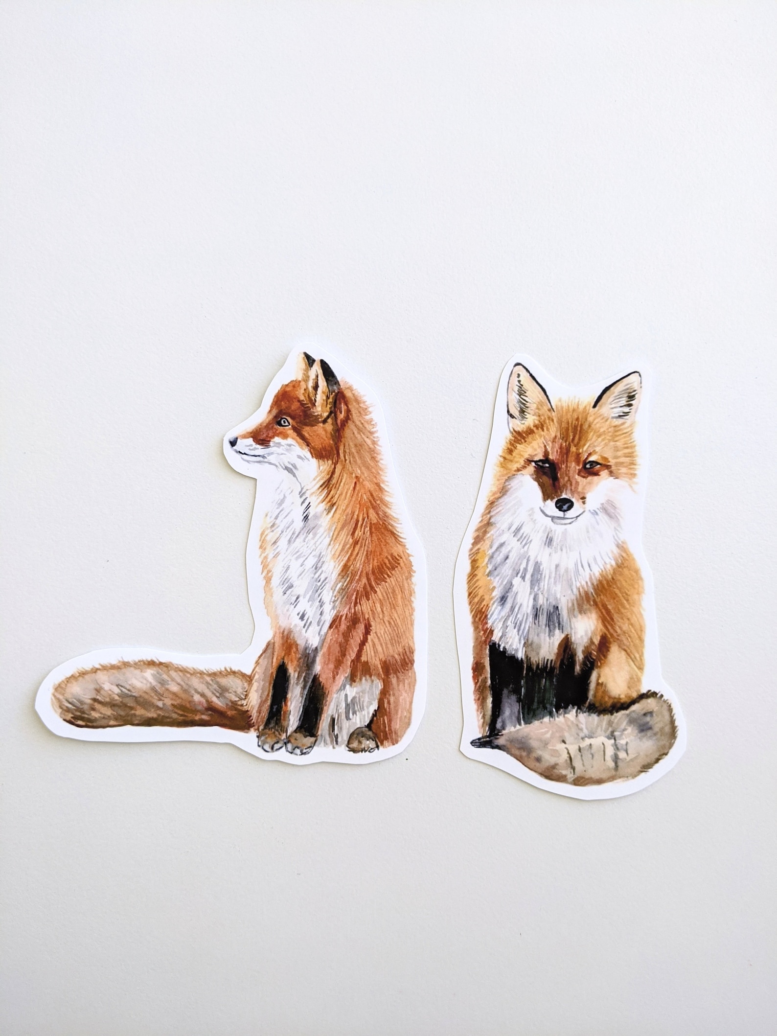 2 Fox Stickers Watercolor Fox Vinyl Stickers for Laptops and - Etsy