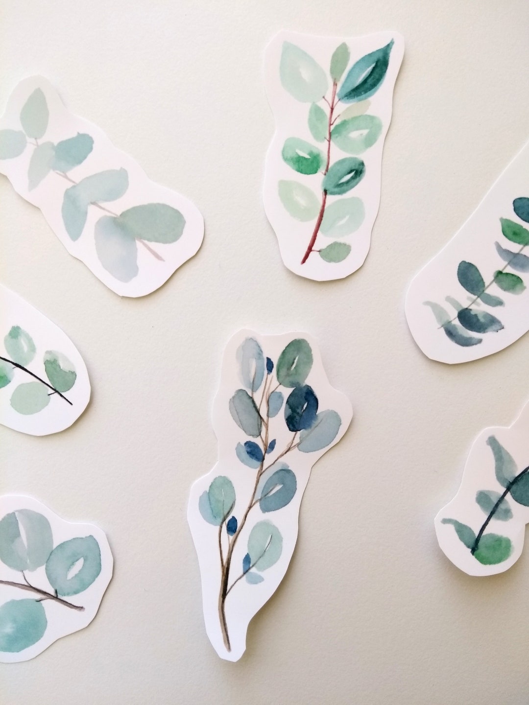 Eucalyptus Plants Watercolor Vinyl Sticker Set of 7 - Aesthetic ...