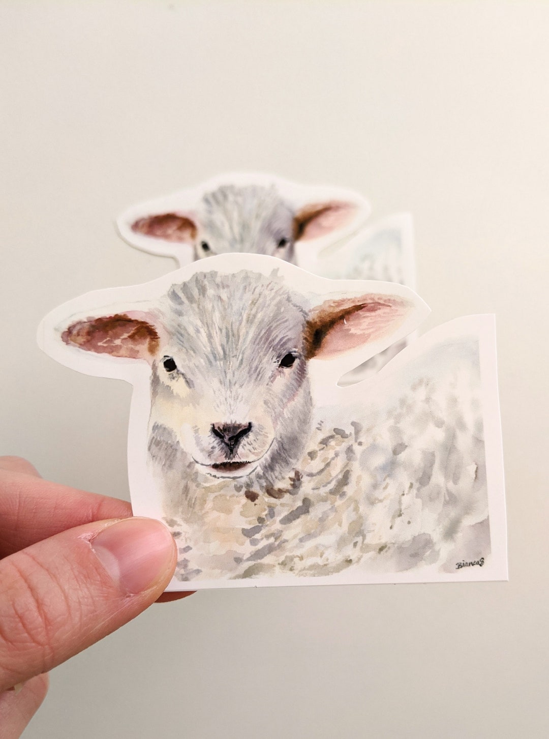 Lamb Sticker, Watercolor Lamb Vinyl Stickers, for Water Bottles ...