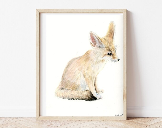 Sand Fox Drawing | Colored Pencil Art | ORIGINAL Artwork | Hand Drawn ...