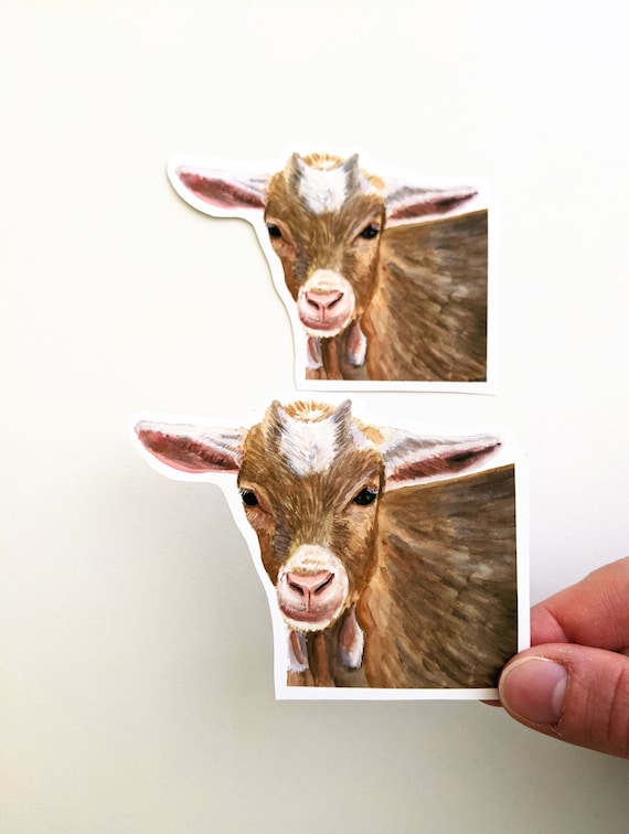 Goat Sticker Watercolor Baby Goat Vinyl Stickers for Water | Etsy