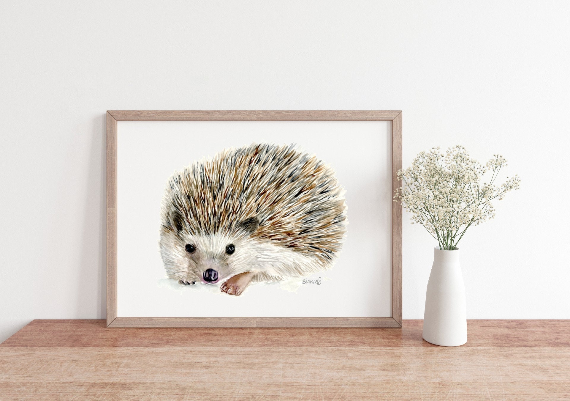 Hedgehog PRINT Watercolor Hedgehog Woodland Art Print - Etsy