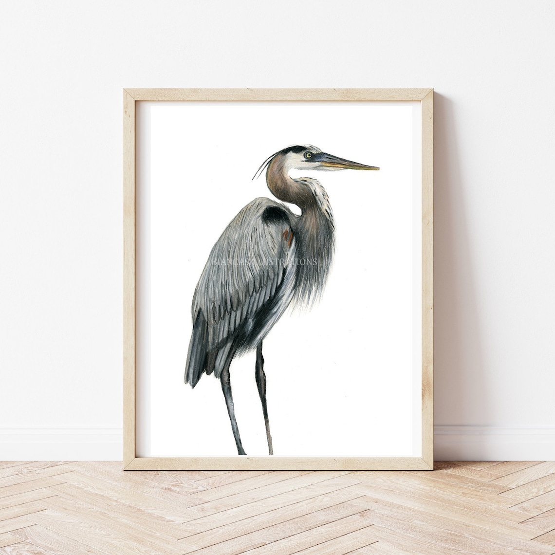 Blue Heron Drawing ORIGINAL Artwork Hand Drawn - Etsy