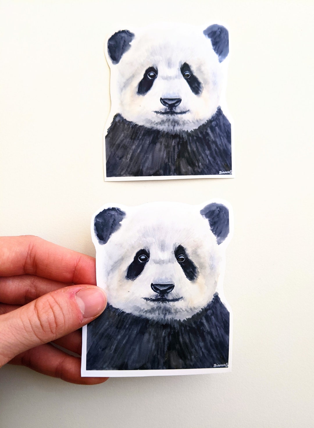 Panda Sticker, Watercolor Panda Vinyl Stickers, Jungle Animals, for ...