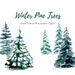 Watercolor Winter Pine Trees Clipart, Snowy Pine Trees Graphic ...