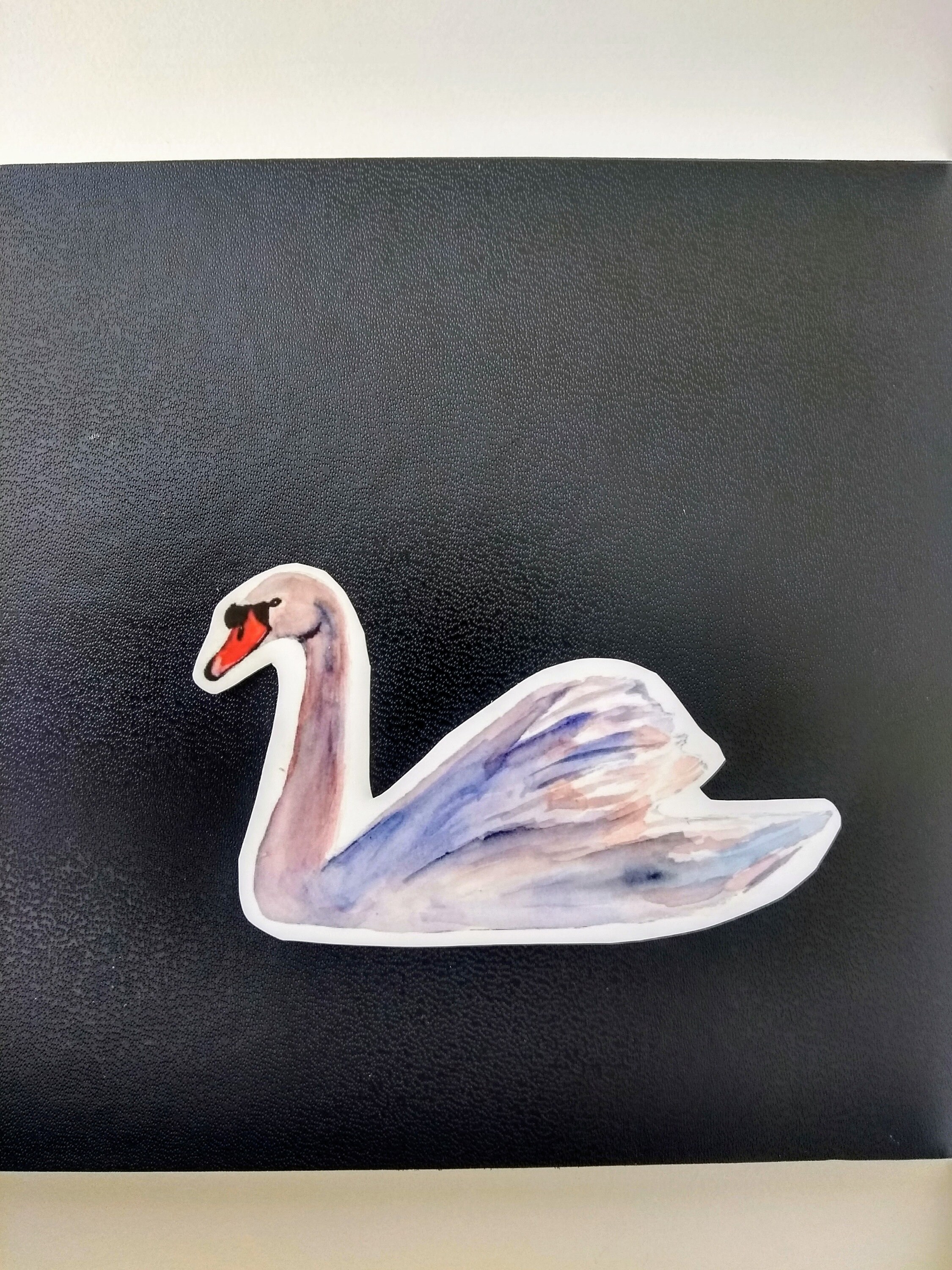 Elegant Swan Sticker, Watercolor Vinyl Swan Sticker - for Laptops and ...