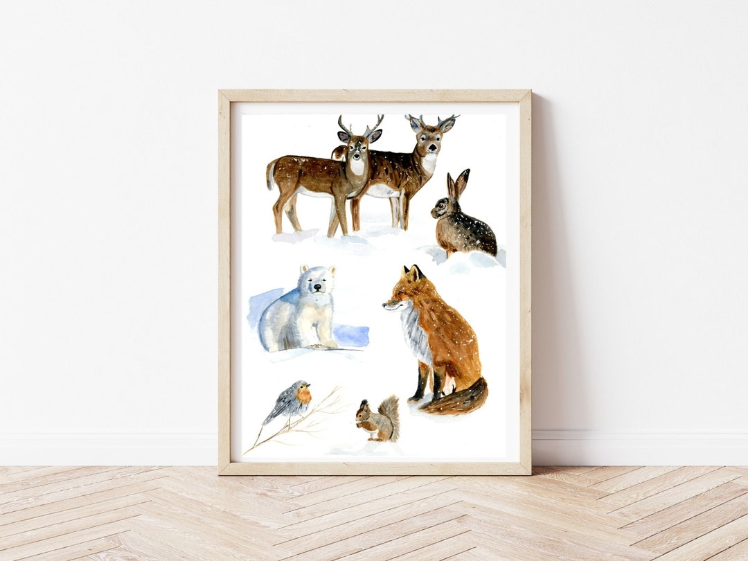 ORIGINAL Watercolor Woodland Animals, Woodland Creatures Painting, Kids ...