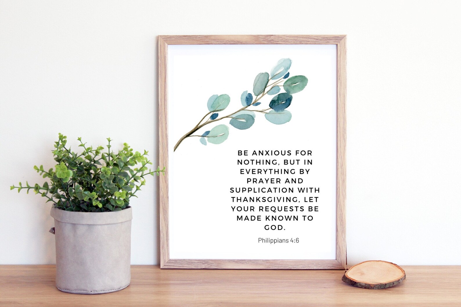 Be Anxious for Nothing ~ Bible Verse Wall Art ~ Printable Scripture Art ...