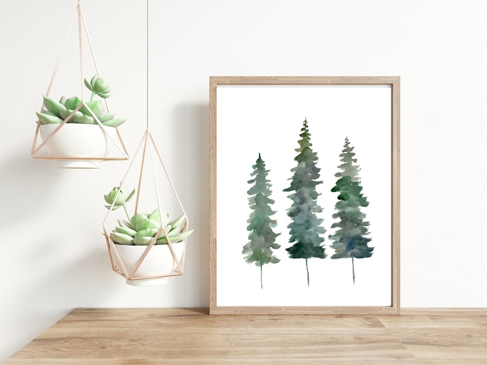 Pine Trees Printable Evergreen Pine Trees Painting 3 - Etsy