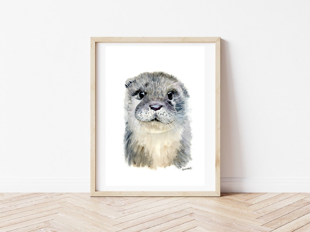 Otter PRINT, Watercolor Otter Artwork, Sea Animal Nursery, Room Décor ...