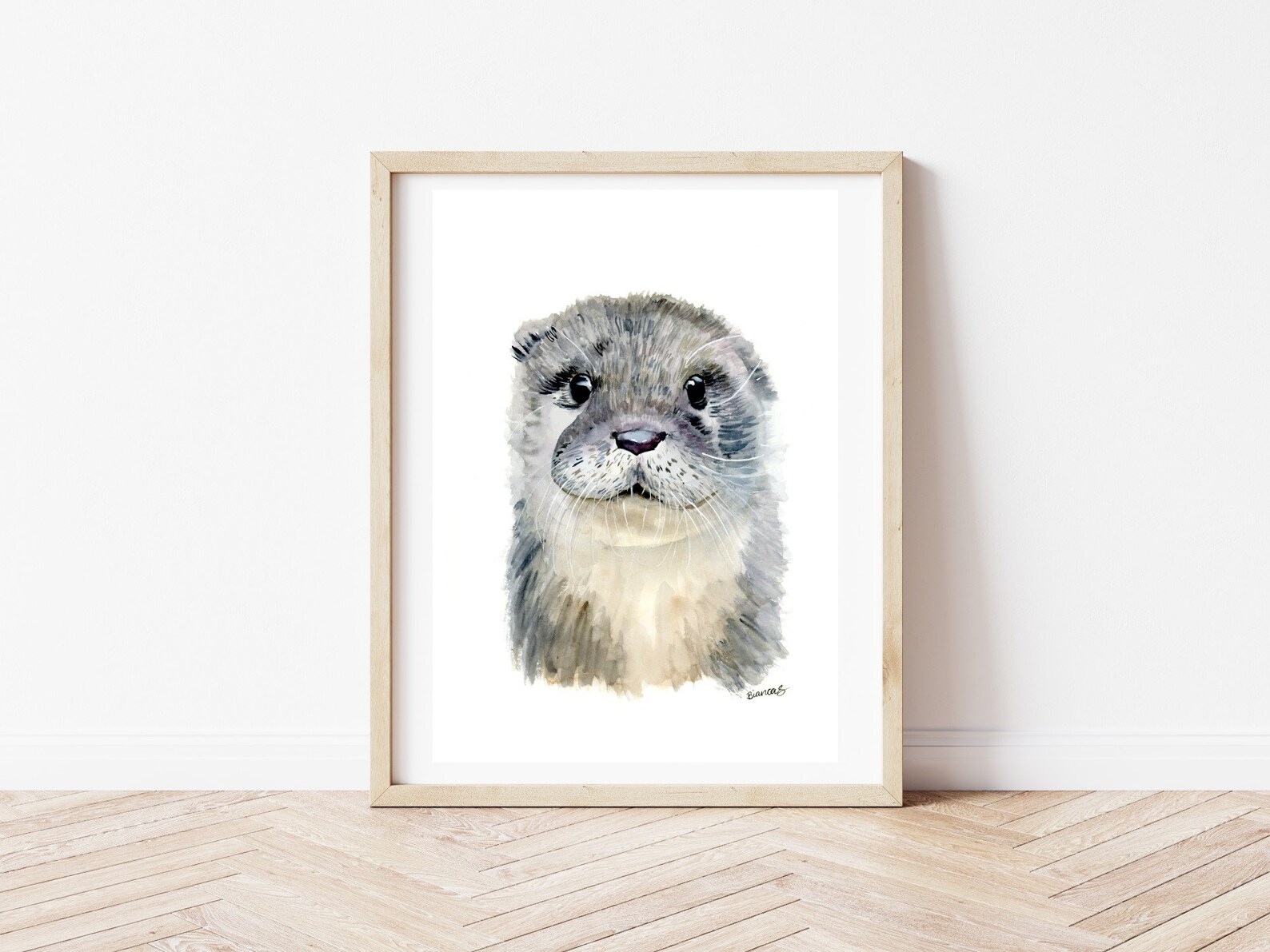 Otter PRINT Watercolor Otter Artwork Sea Animal Nursery - Etsy