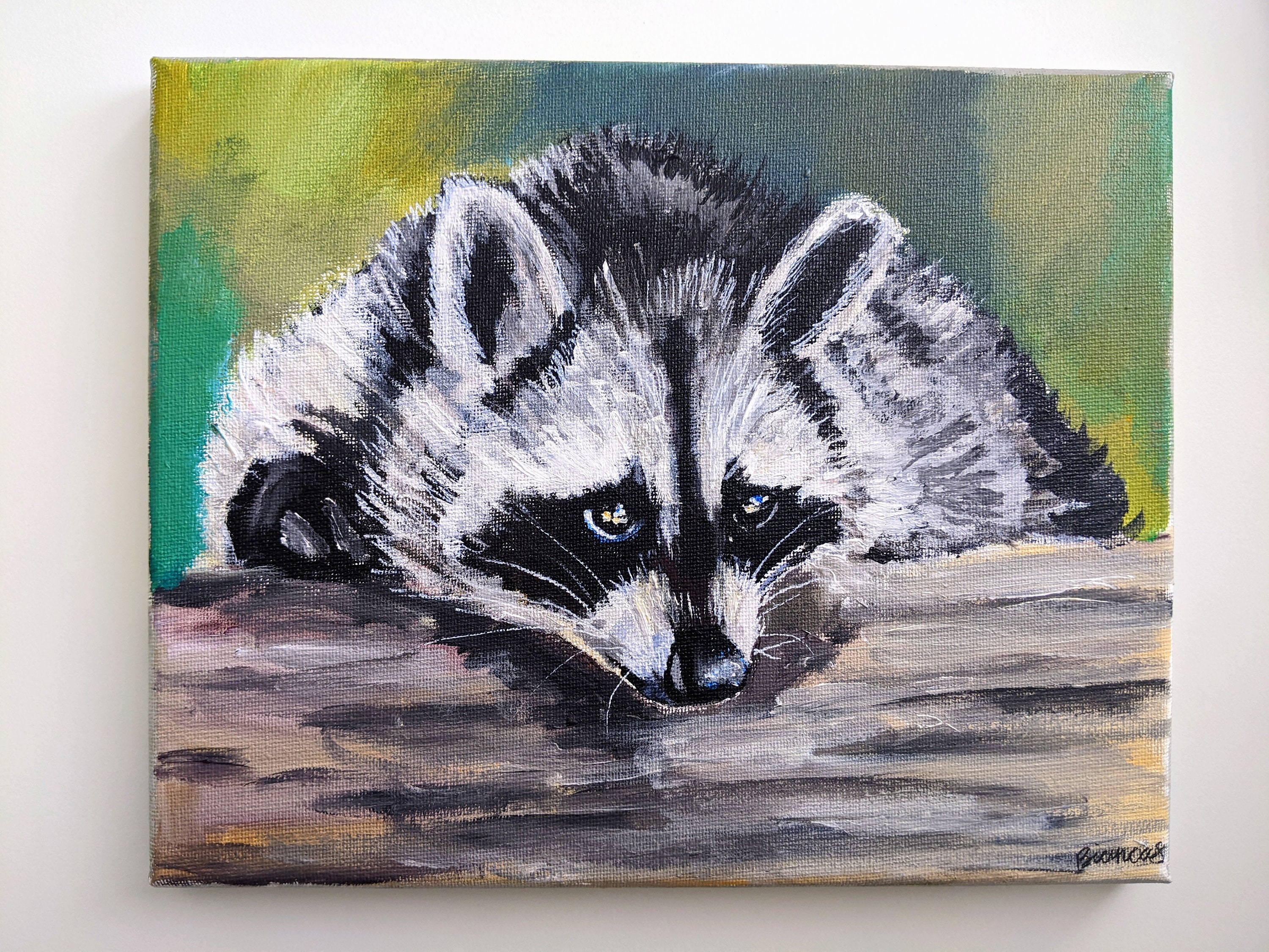 Raccoon Acrylic Painting