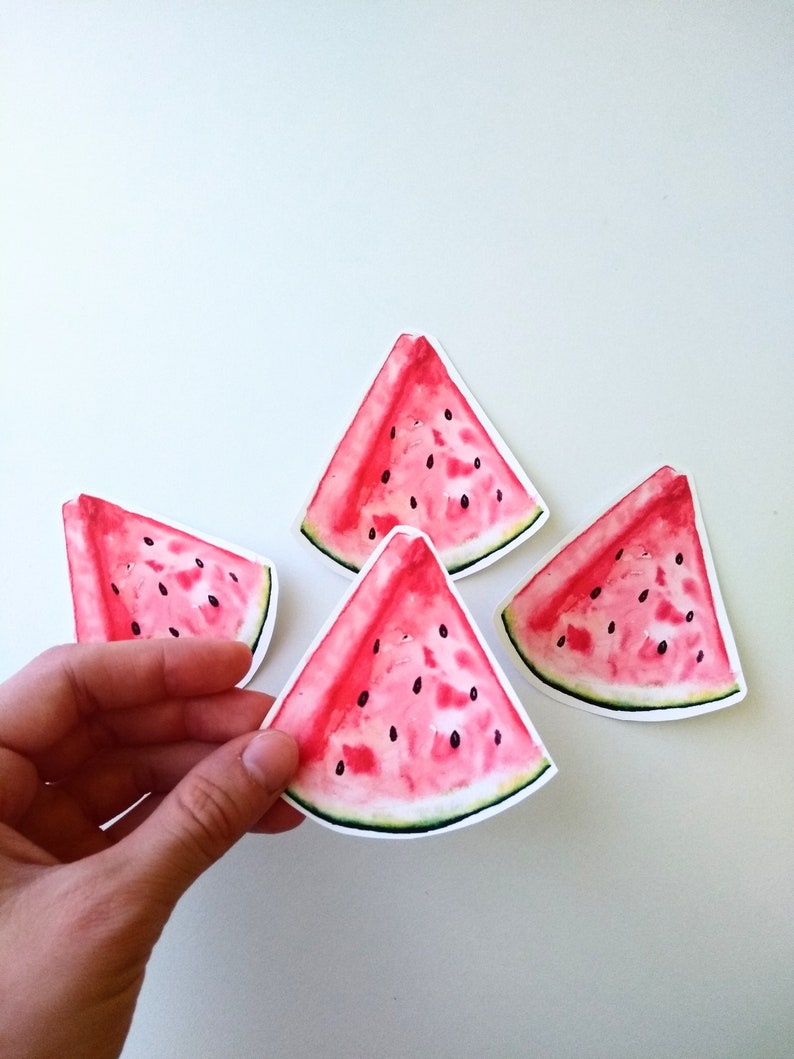 Aesthetic Watermelon Stickers Watercolor Vinyl Stickers for | Etsy