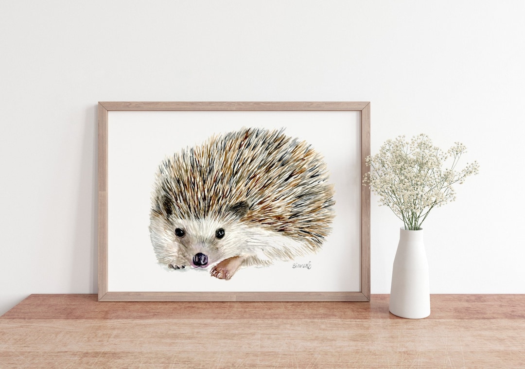 Hedgehog Printable, DIGITAL DOWNLOAD, Watercolor Hedgehog, Woodland ...