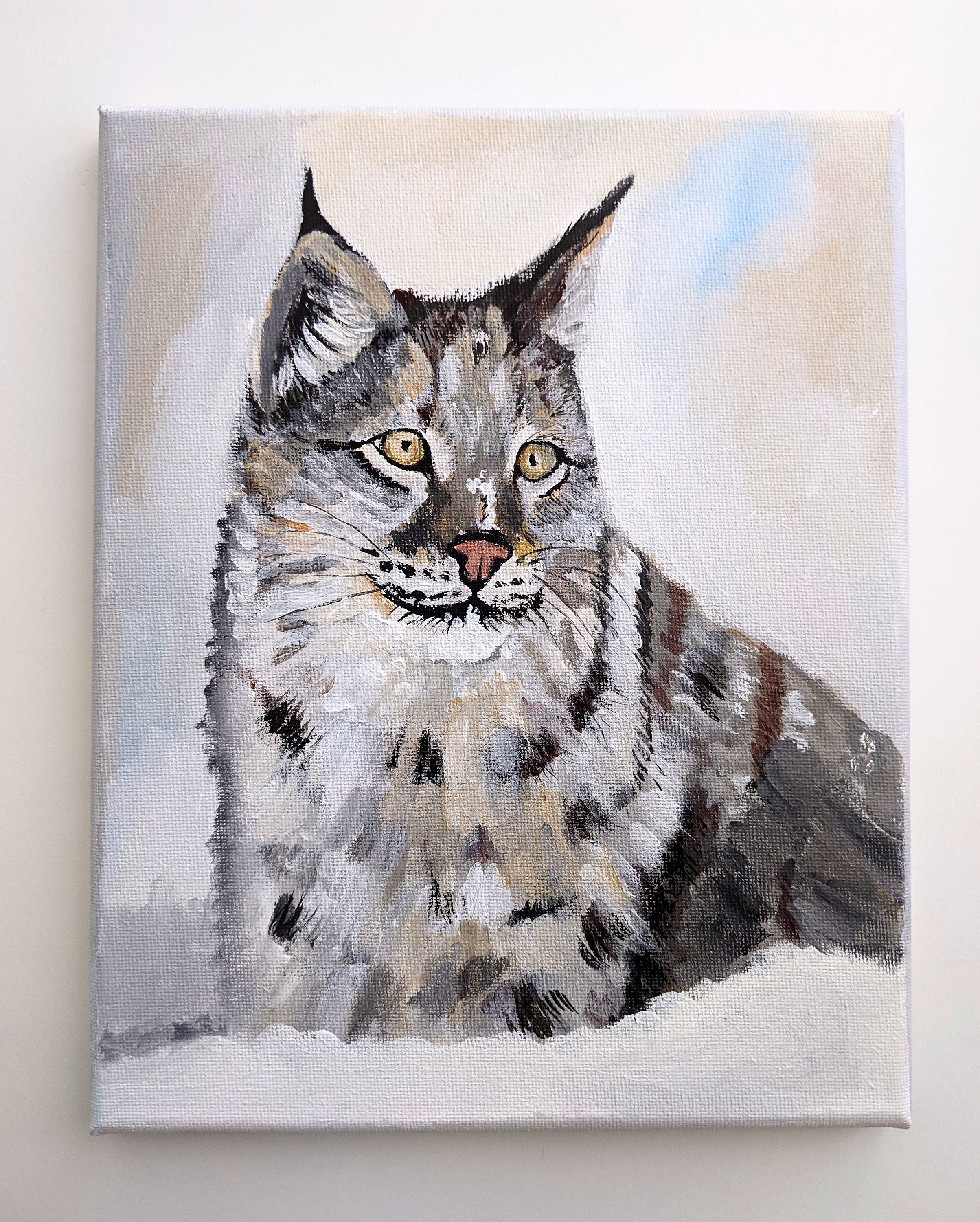 Acrylic Lynx Painting Wildlife Artwork Hand Painted | Etsy