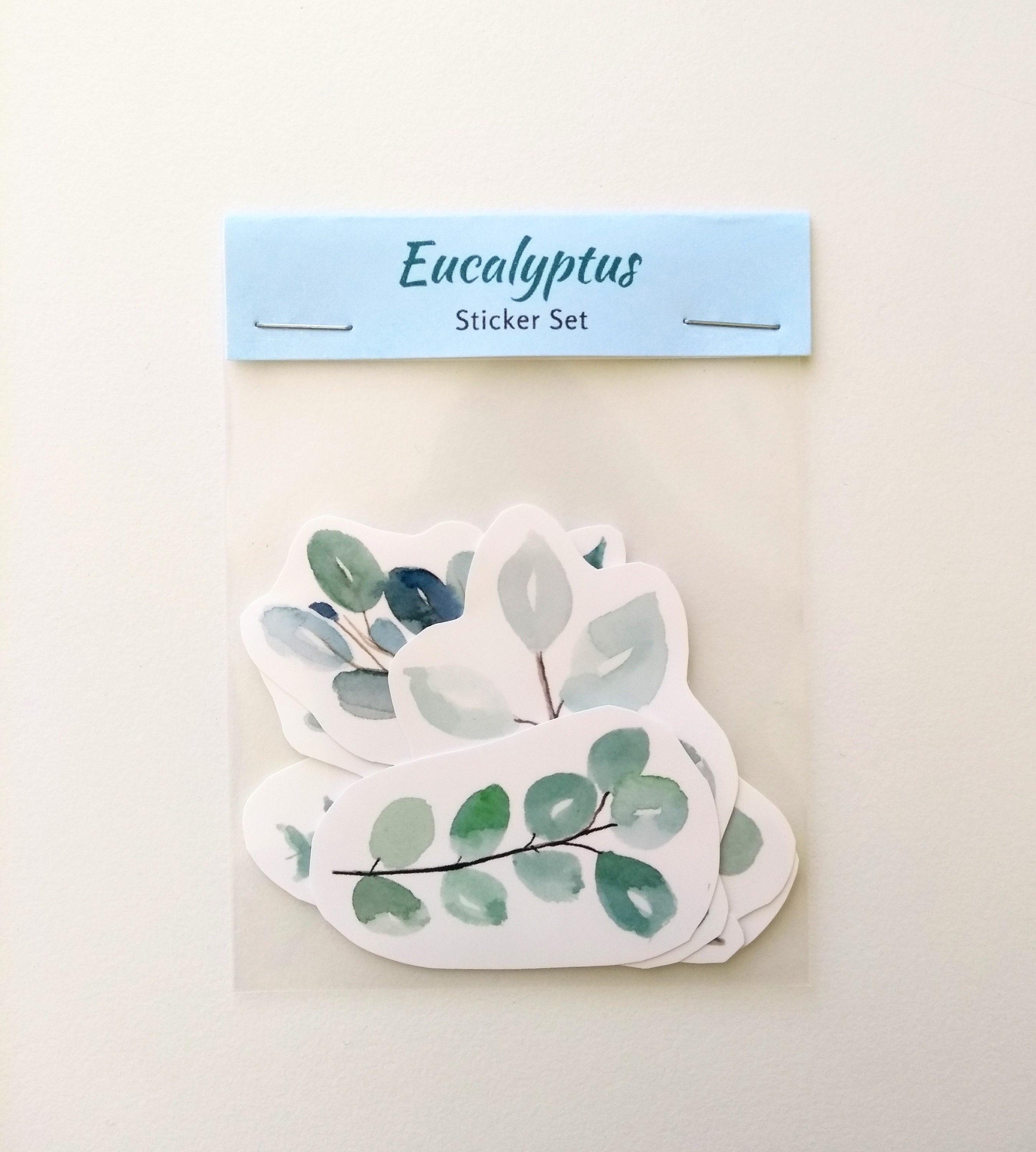 Eucalyptus Plants Watercolor Vinyl Sticker Set of 7 - Aesthetic ...