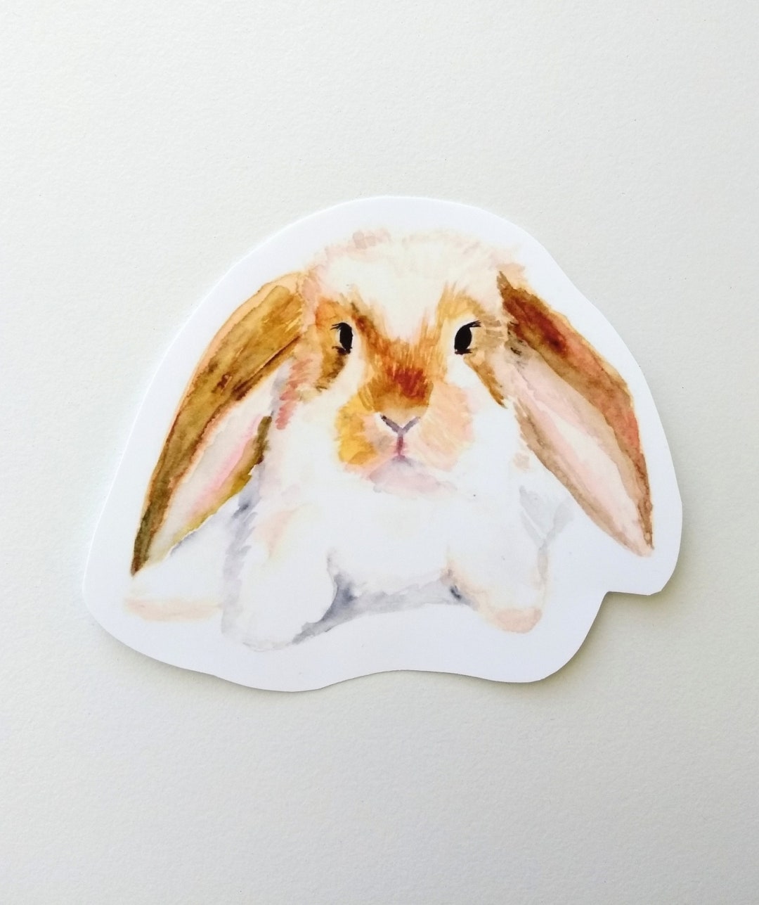 Lop Bunny Vinyl Sticker, Watercolor Bunny, for Laptops, Water Bottles ...