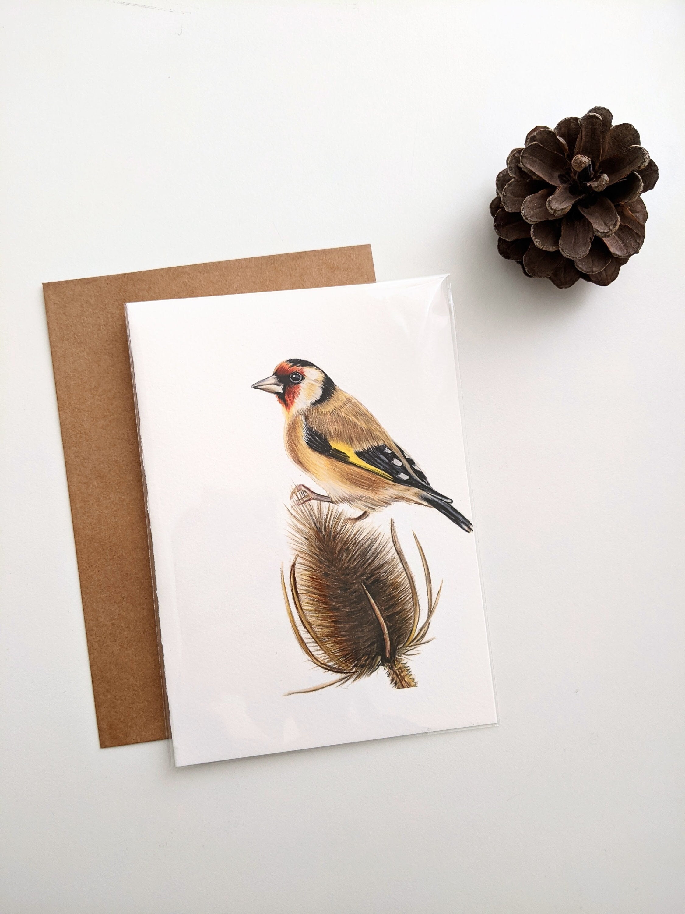 Goldfinch Greeting Card Wildlife Artwork Card Bird | Etsy