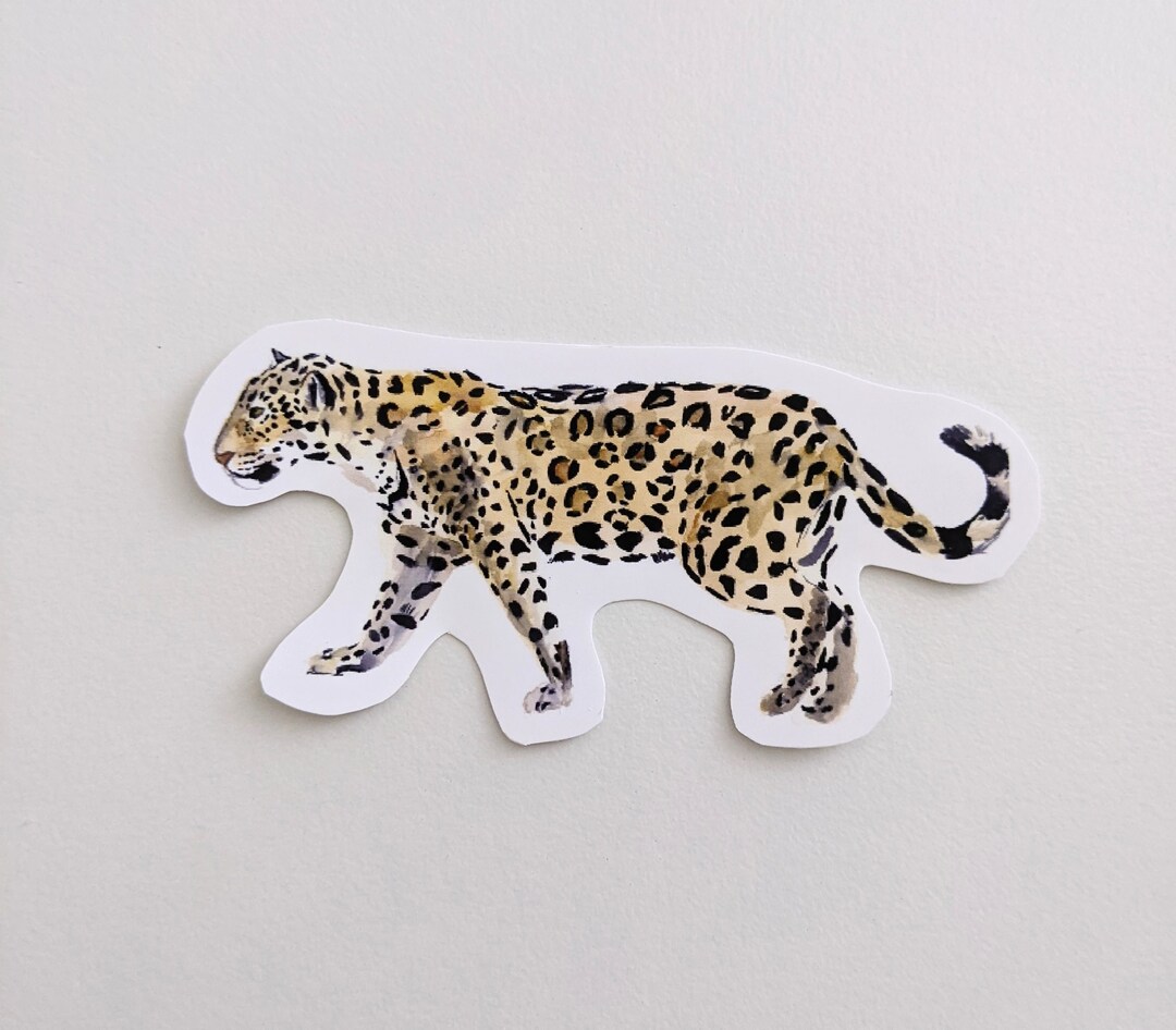 Jaguar Sticker | Watercolor Sticker | Wildlife Sticker | for Water ...