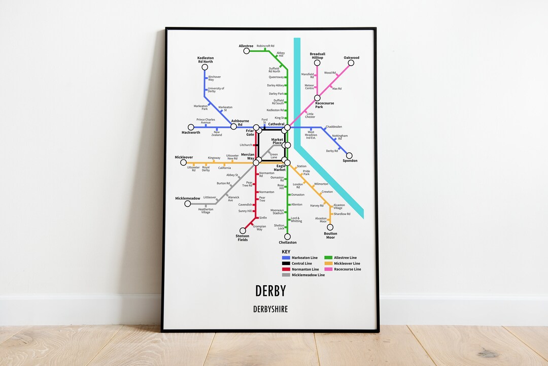 Derby, Derbyshire East Midlands Customisable Underground Style Metro ...