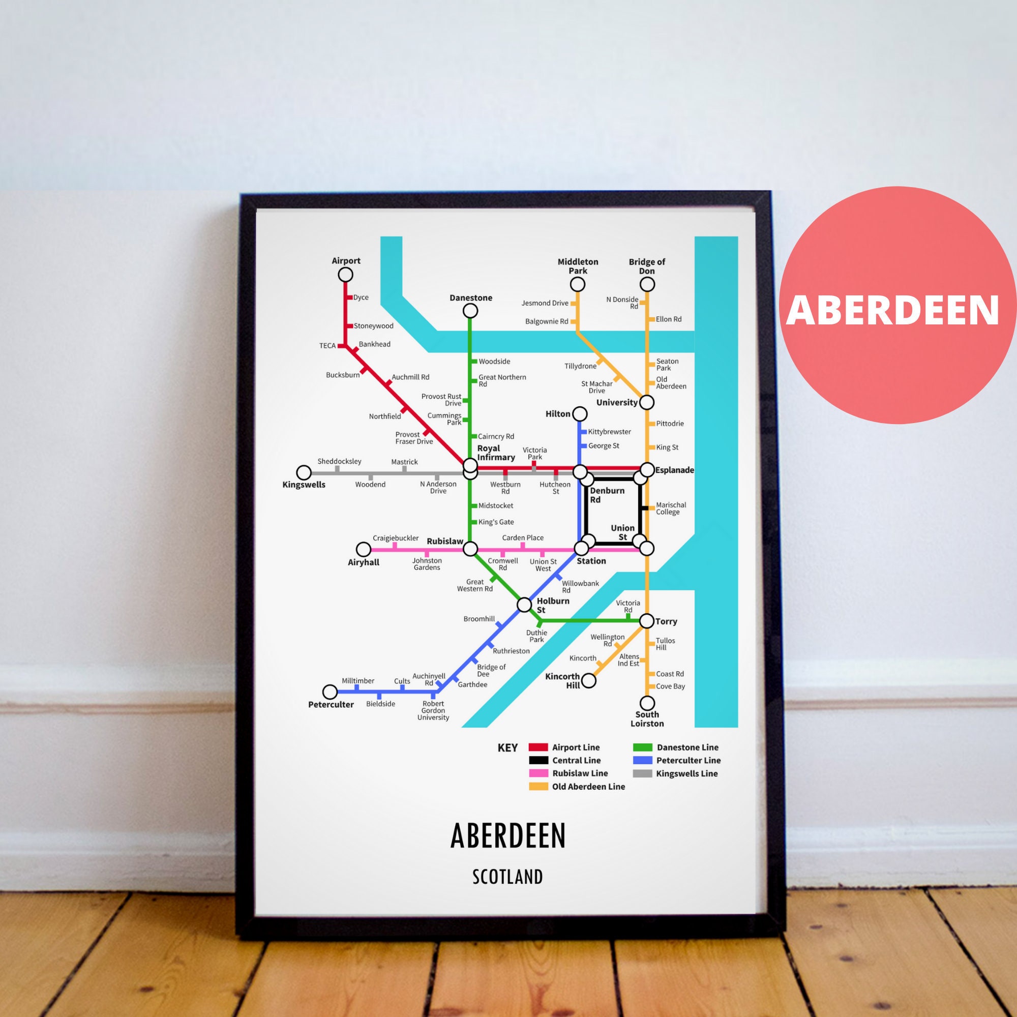 Aberdeen Aberdeenshire Scotland Underground Style Transport - Etsy