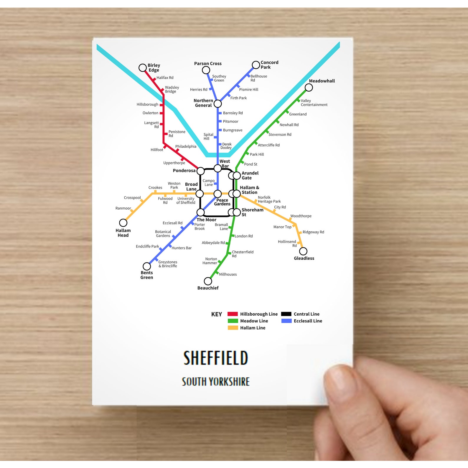 Sheffield Underground Style Transport Street Map Print Poster - Etsy UK