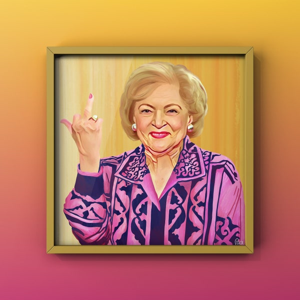 Betty White Portrait Etsy