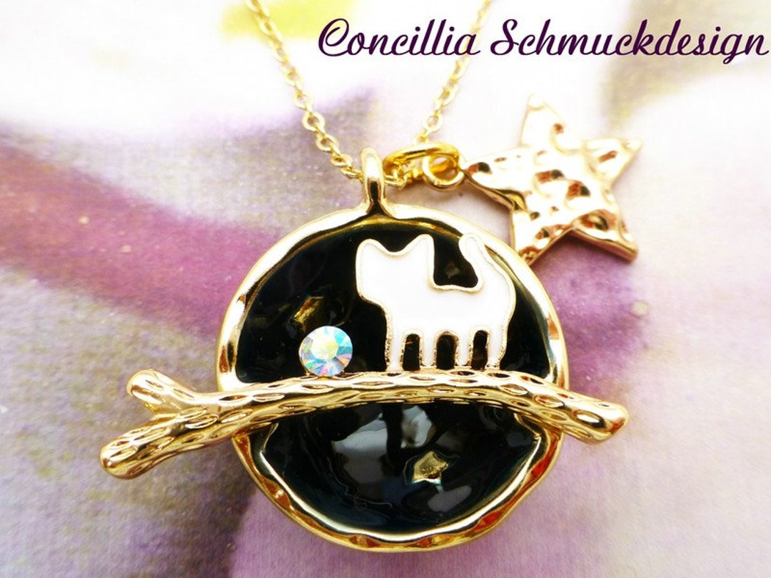 Gold Chain With Cat and Star - Etsy