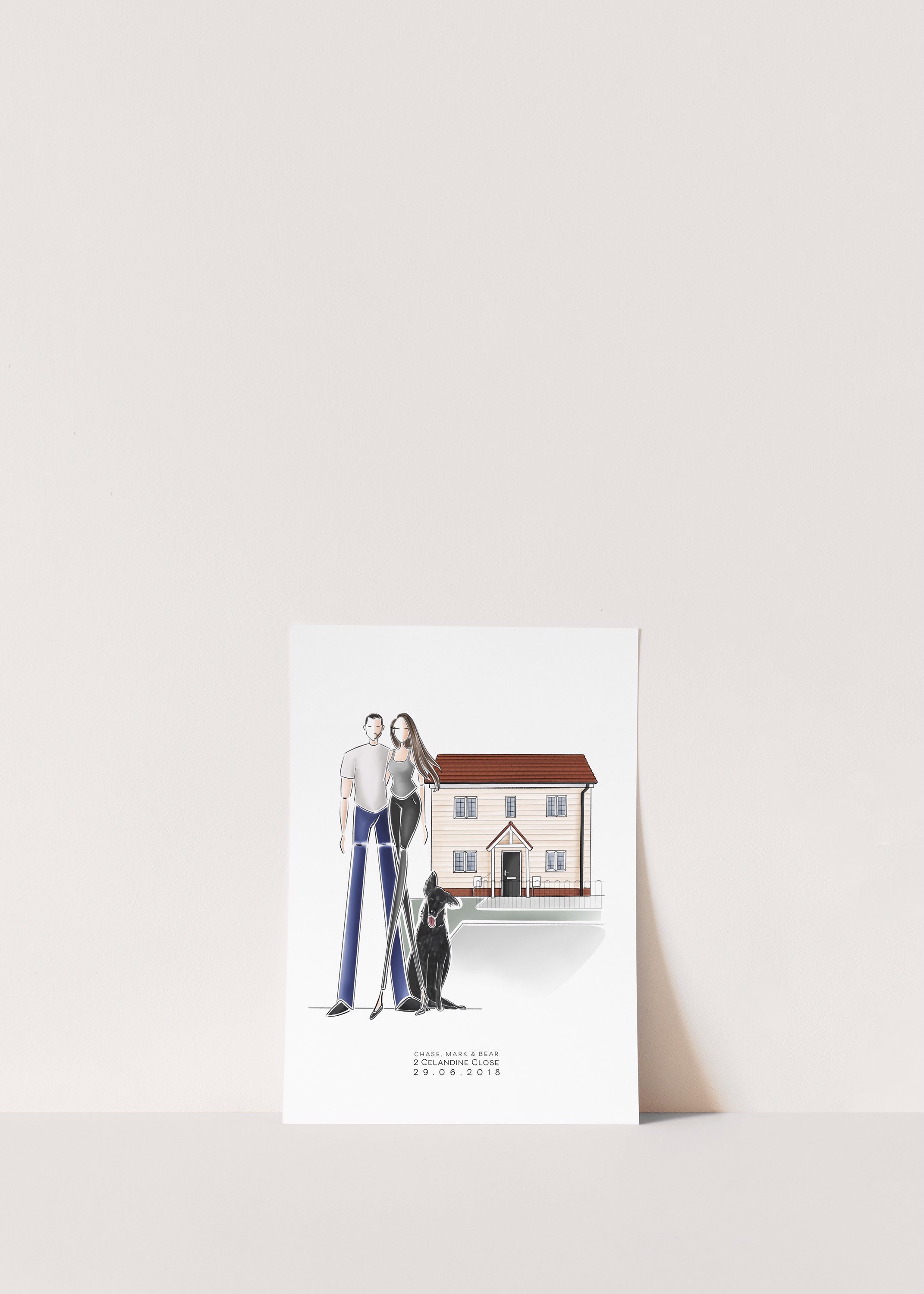 Moving House Portrait, Fashion Illustration Print, New House Print ...