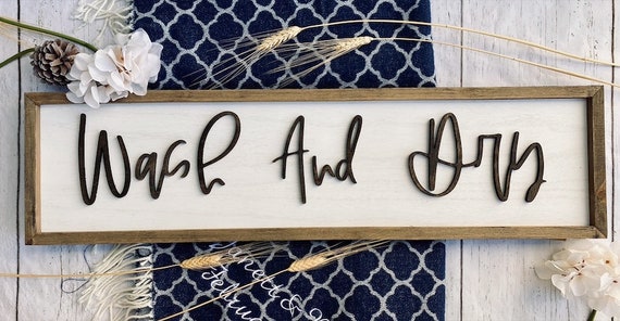 Laundry Room Sign Laundry sign Wash and Dry sign Home | Etsy