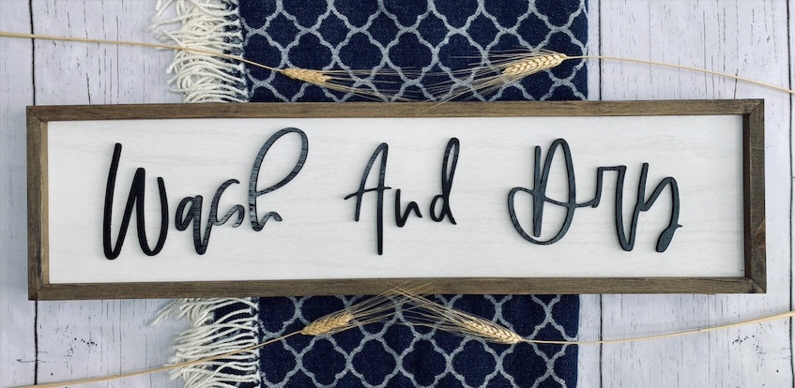 Laundry Room Sign Laundry sign Wash and Dry sign Home | Etsy