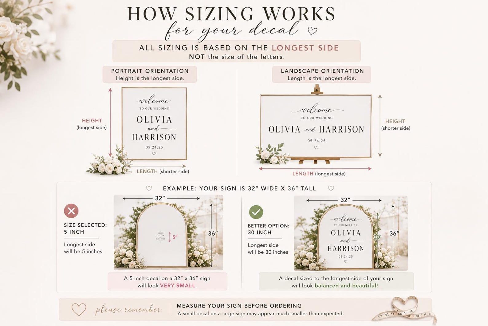 Custom Wedding Vinyl Decals for Signs – Welcome Sign, Seating Chart ...