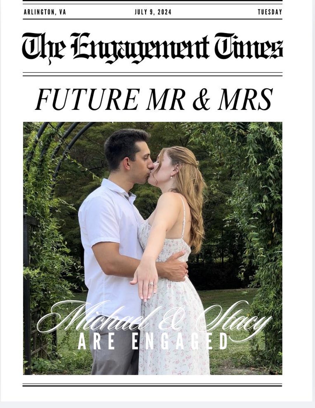 Wedding/engagement Newspaper Template - Etsy