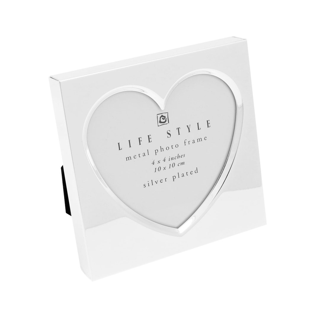 Picture Frame Photo Frame Heart Heart Shape Silver Small 10 Cm Wedding ...