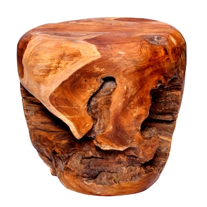 Teak Stool Round Solid Stool Natural Real Wood Stool Teak Wood - Etsy