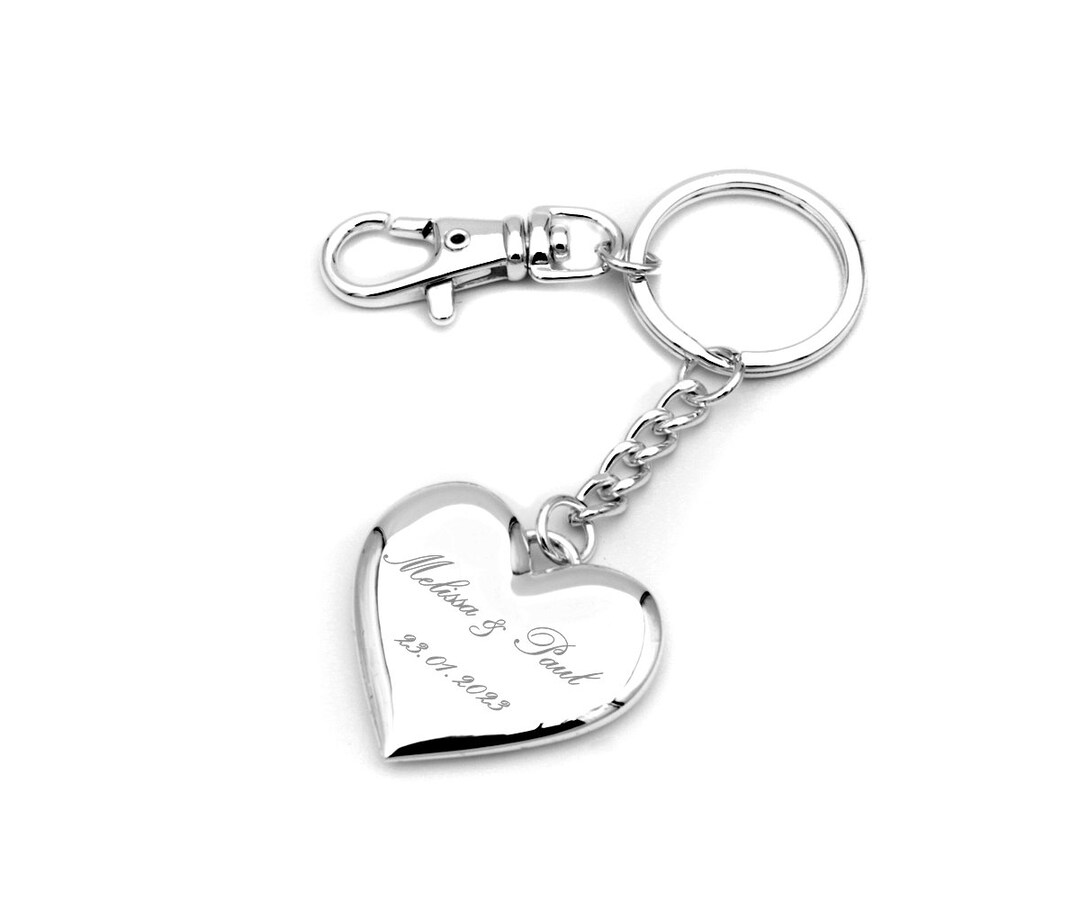 Design Heart Keyring Silver-plated Love Gift Idea Heart Pendant Silver ...