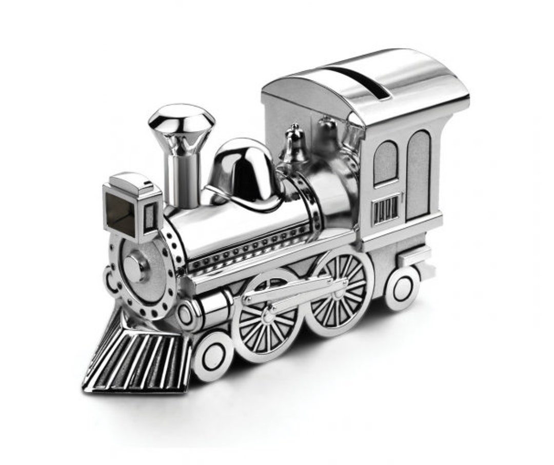 Money Box Piggy Bank Baby Train Locomotive Railway Money Box Engraving ...