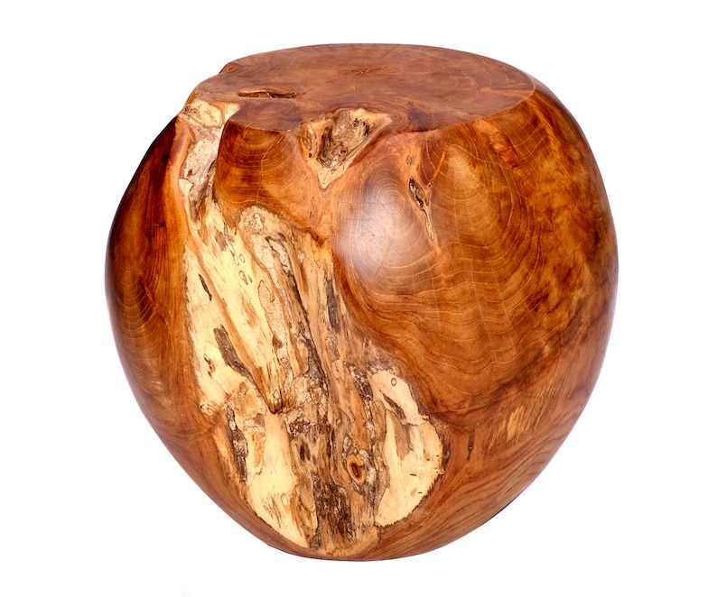 Teak Stool Round Solid Stool Natural Real Wood Stool Teak Wood - Etsy