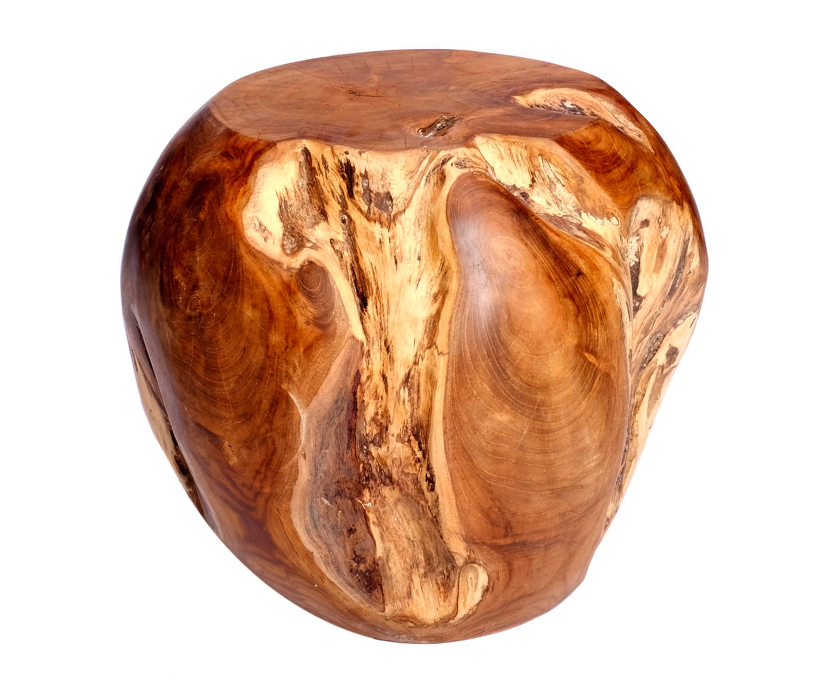 Teak Stool Round Solid Stool Natural Real Wood Stool Teak Wood - Etsy