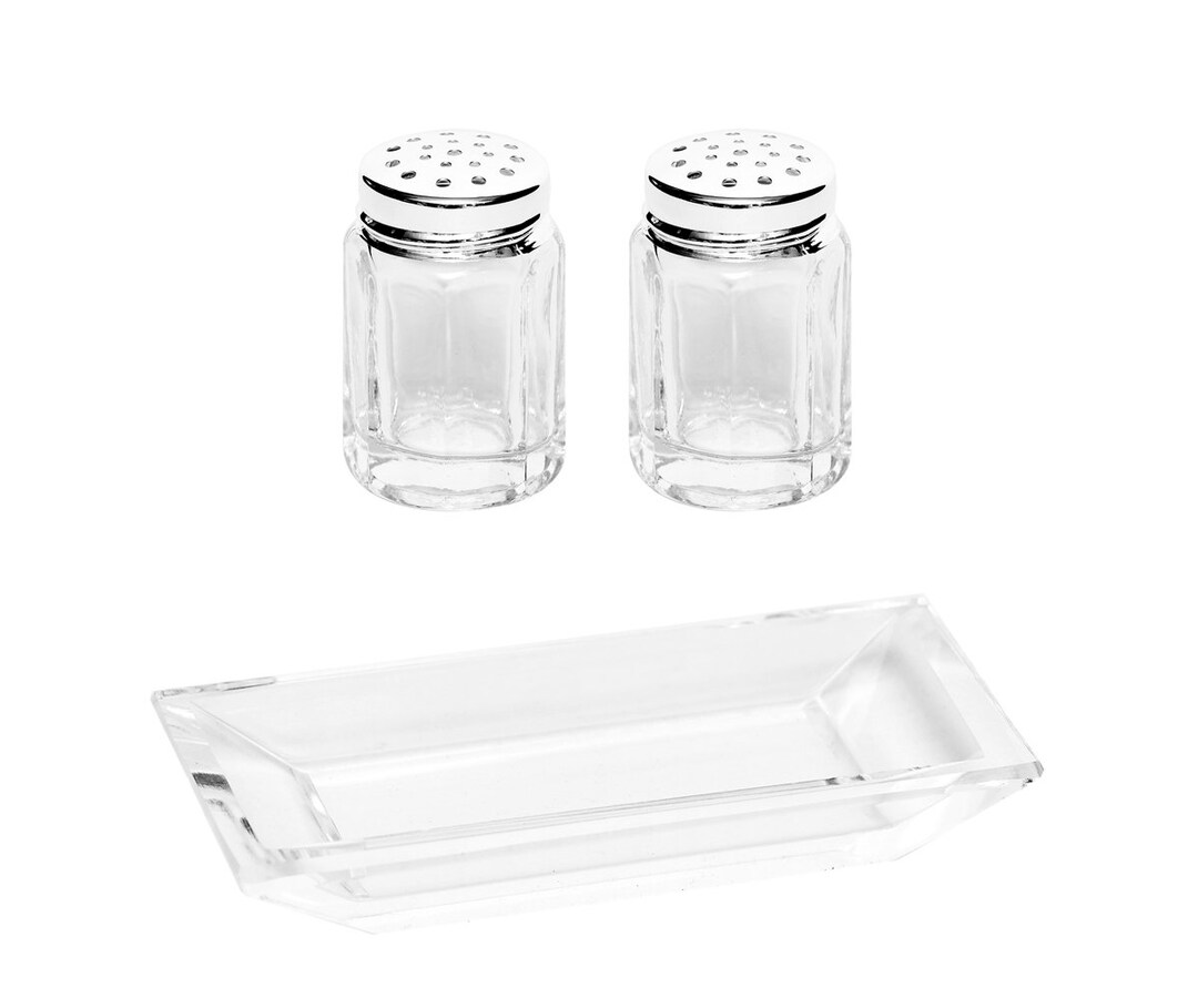 Design Mini Spice Shaker Square Glass Fine Silver Silver Salt Shaker ...