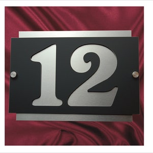 3D Hausnummer Schild Anthrazit RAL 7016 Matt und Edelstahl 1.4301 ...