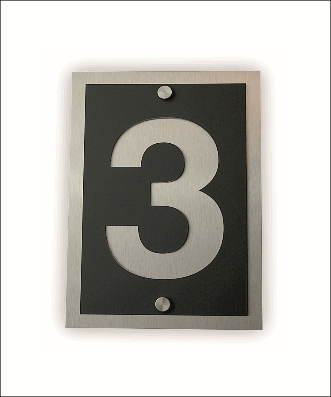 House Number in Anthracite RAL 7016 Matt and Brushed Stainless - Etsy