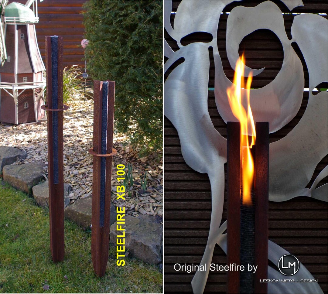 STEELFIRE XB 100 Design Garden Torch in [ Patina ] Torch Wax Torch - Etsy